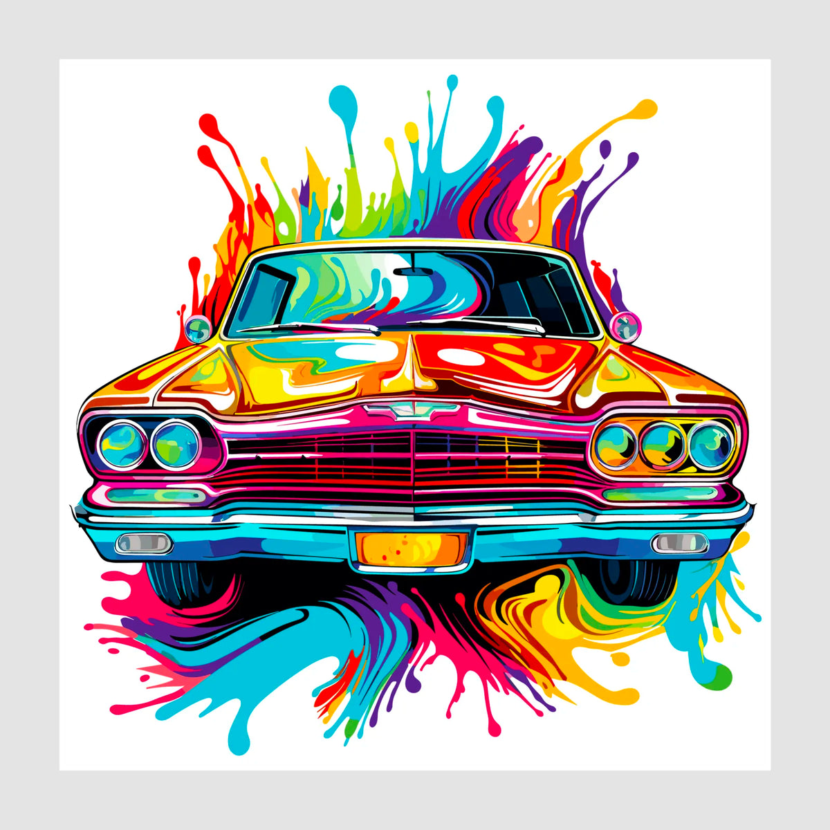 Retro Style American Car Paint Splash Artwork – Jazz It Up Interiors