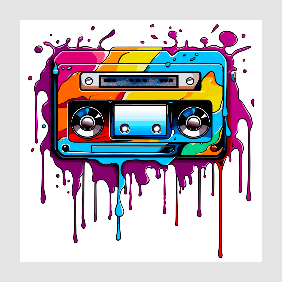 Bright Splash Cassette Tape Art Print – Jazz It Up Interiors