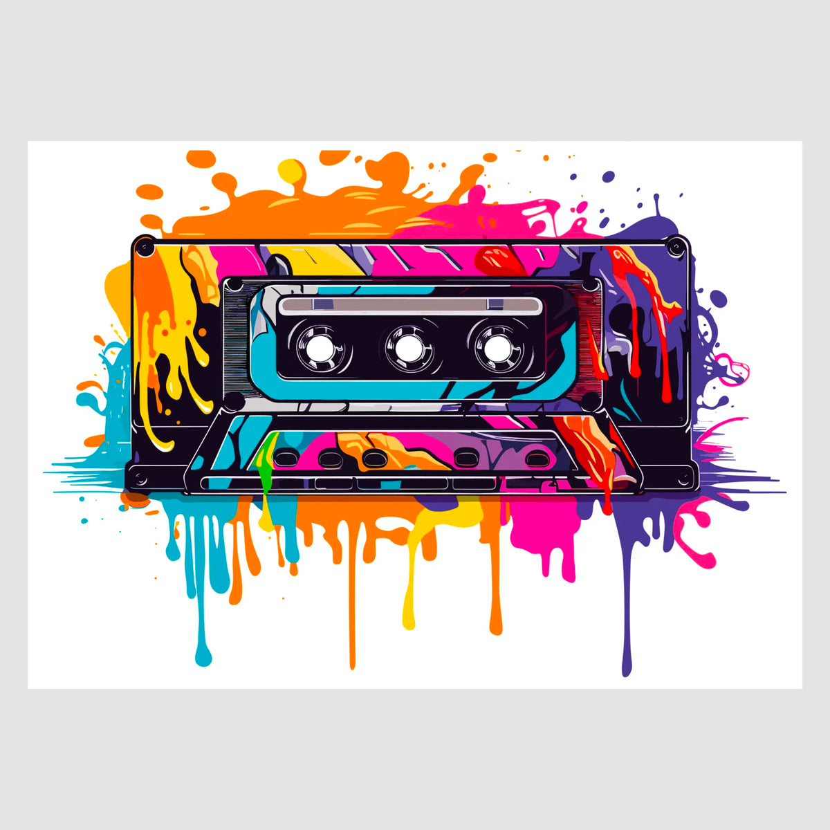 Artistic Paint Drip Long Cassette Artwork – Jazz It Up Interiors