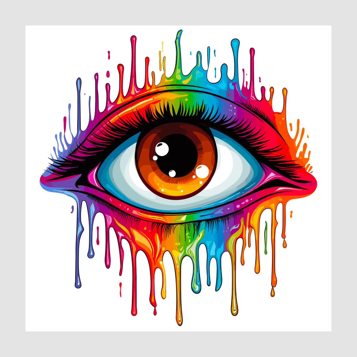 Bright Paint Drip Eye Digital Art Print – Jazz It Up Interiors