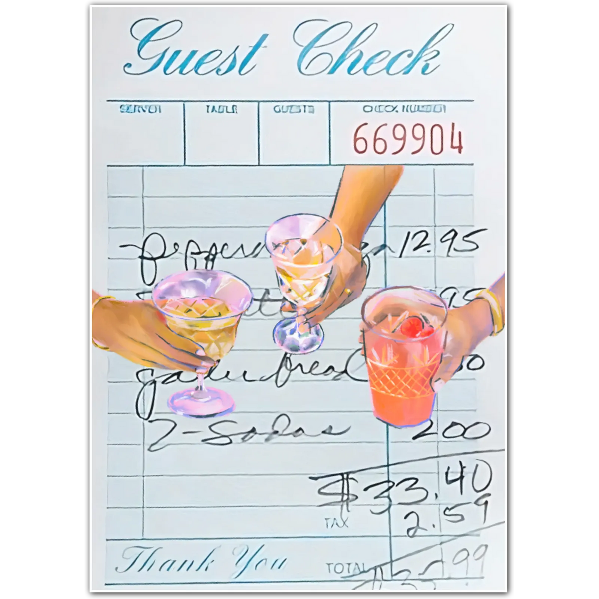 Guest Check Friends’ Cheers Art Print – Jazz It Up Interiors