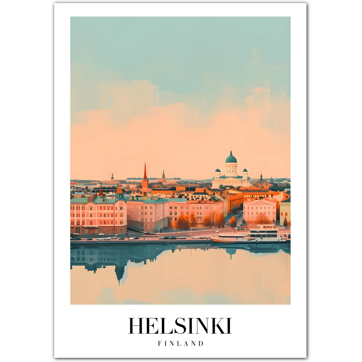 Tranquil Helsinki Cityscape Art Print - Serene Scandinavian Architectu ...