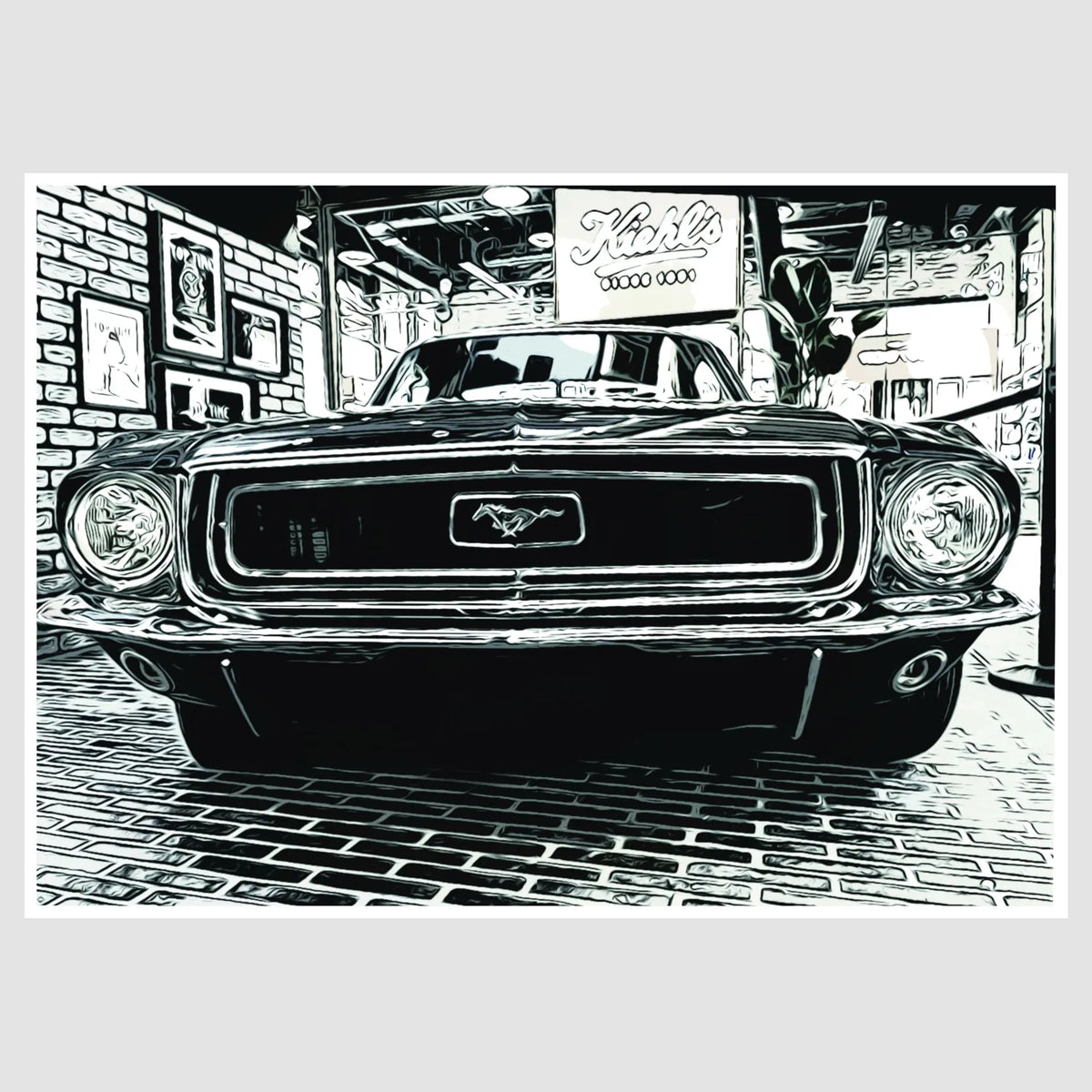 Black And White Mustang Wall Art – Jazz It Up Interiors
