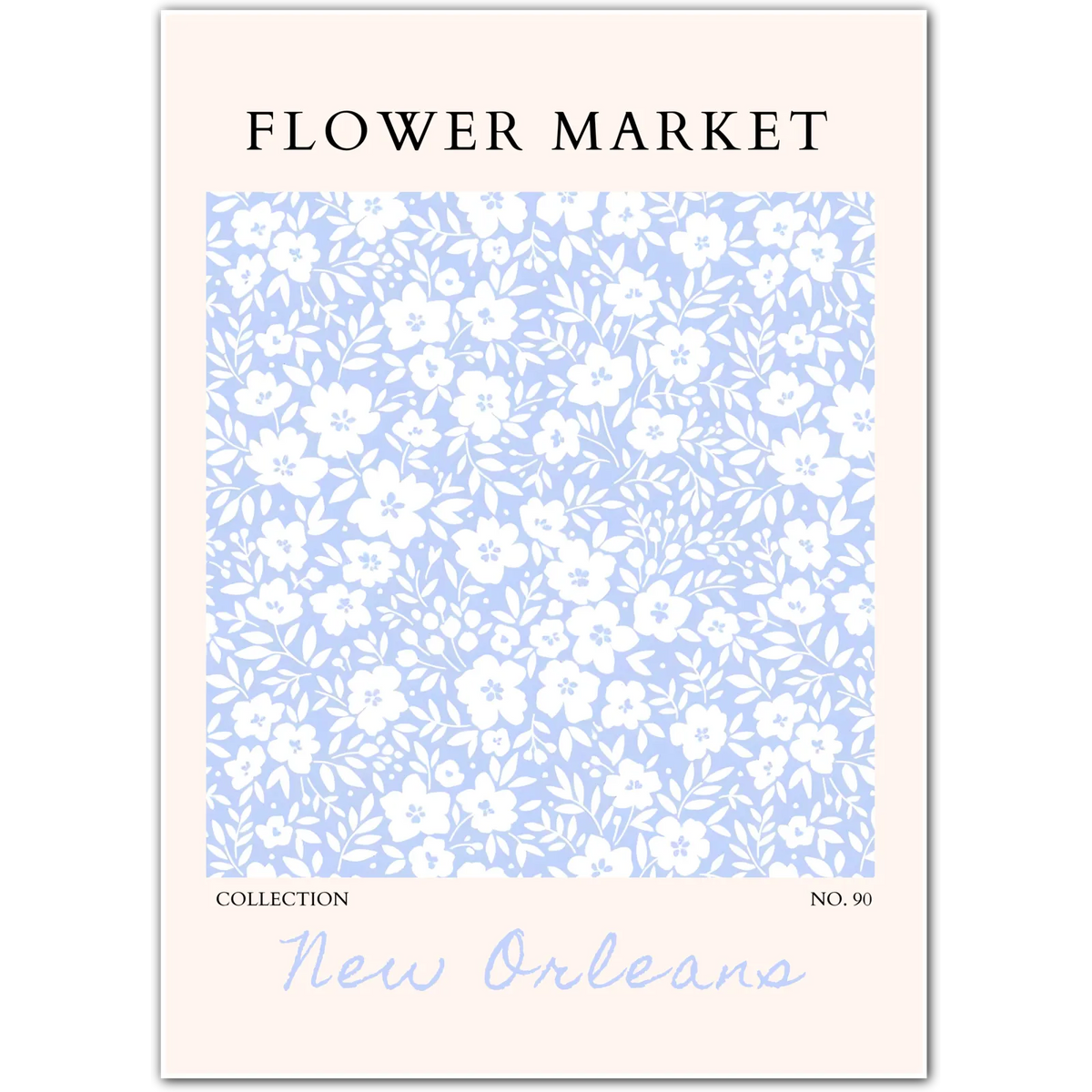 Blue Blossom Reverie – New Orleans Floral Art Print – Jazz It Up Interiors