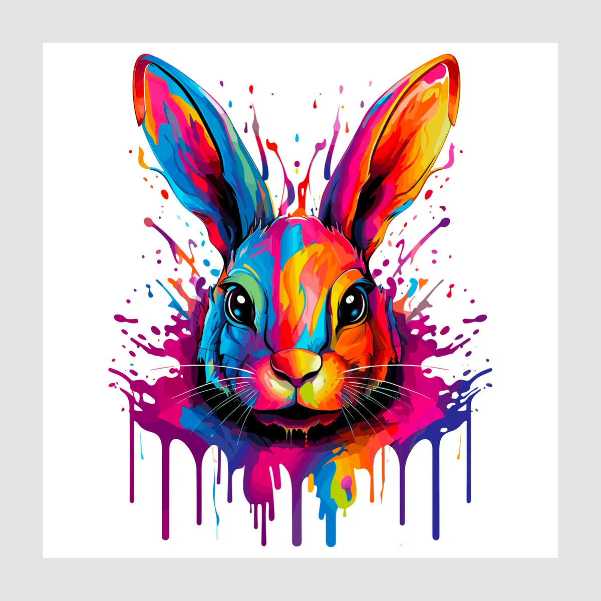 Paint Splash Rabbit Digital Art Print – Jazz It Up Interiors