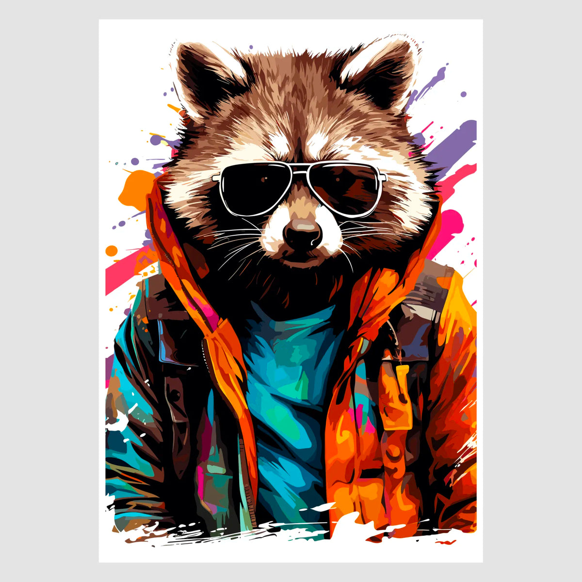 Cool Dude Racoon In Paint Splash Art Design – Jazz It Up Interiors