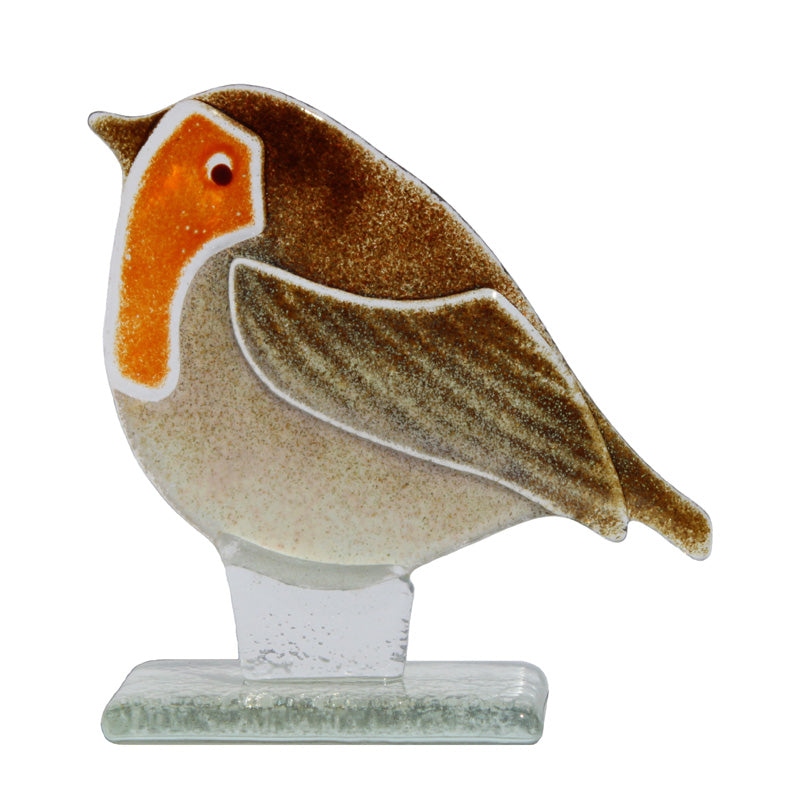 Hand Crafted Robin Made Of Fused Glass – Jazz It Up Interiors