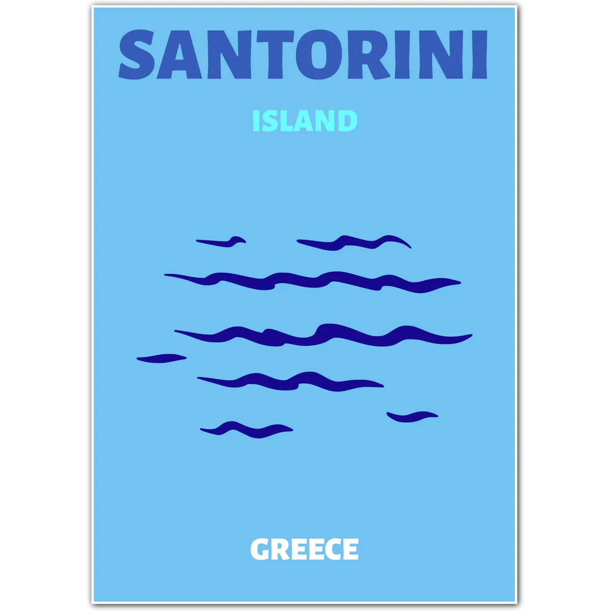 Santorini Island Greek Aegean Waves Art Print – Jazz It Up Interiors