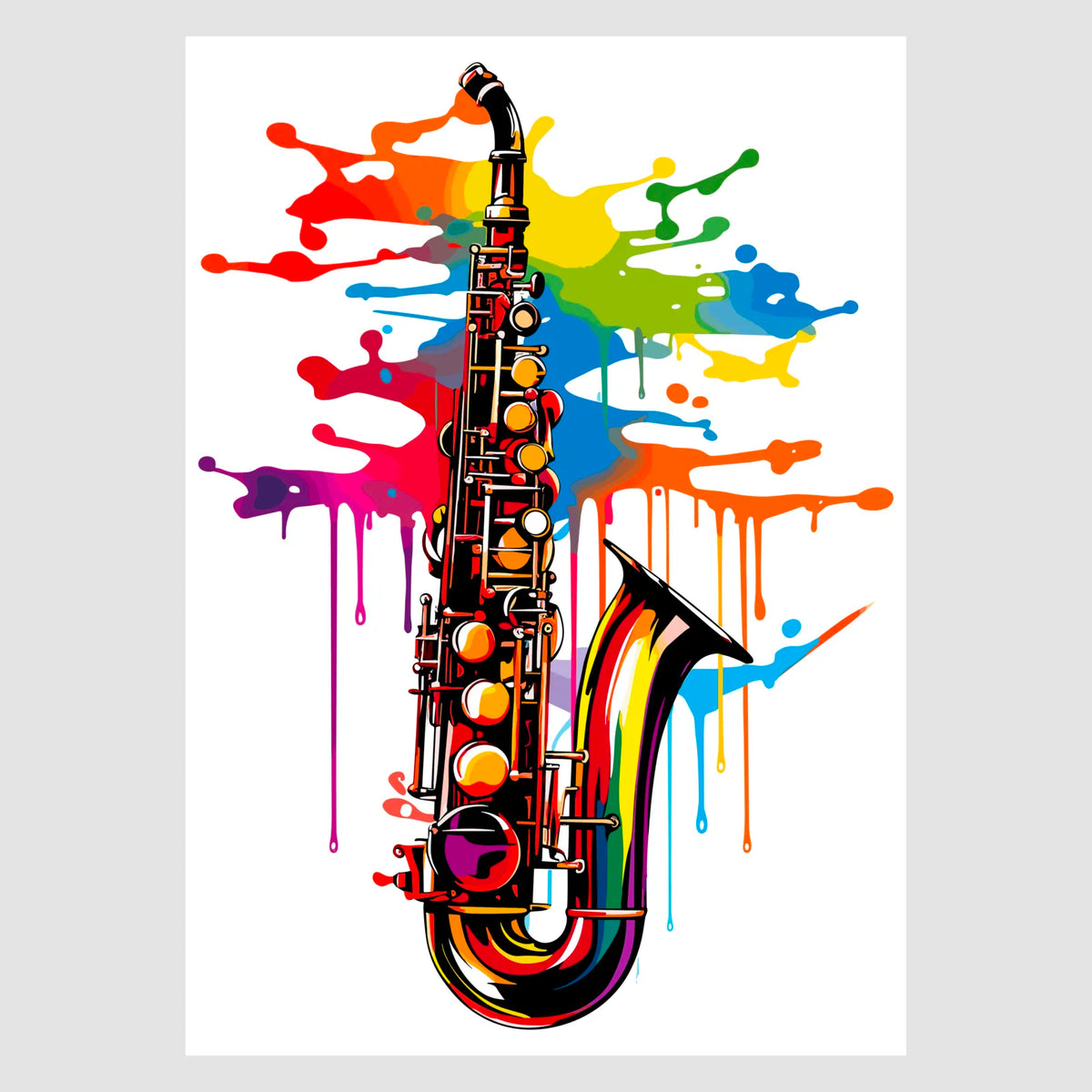 Saxaphone Colour Smash Pop Art Print – Jazz It Up Interiors