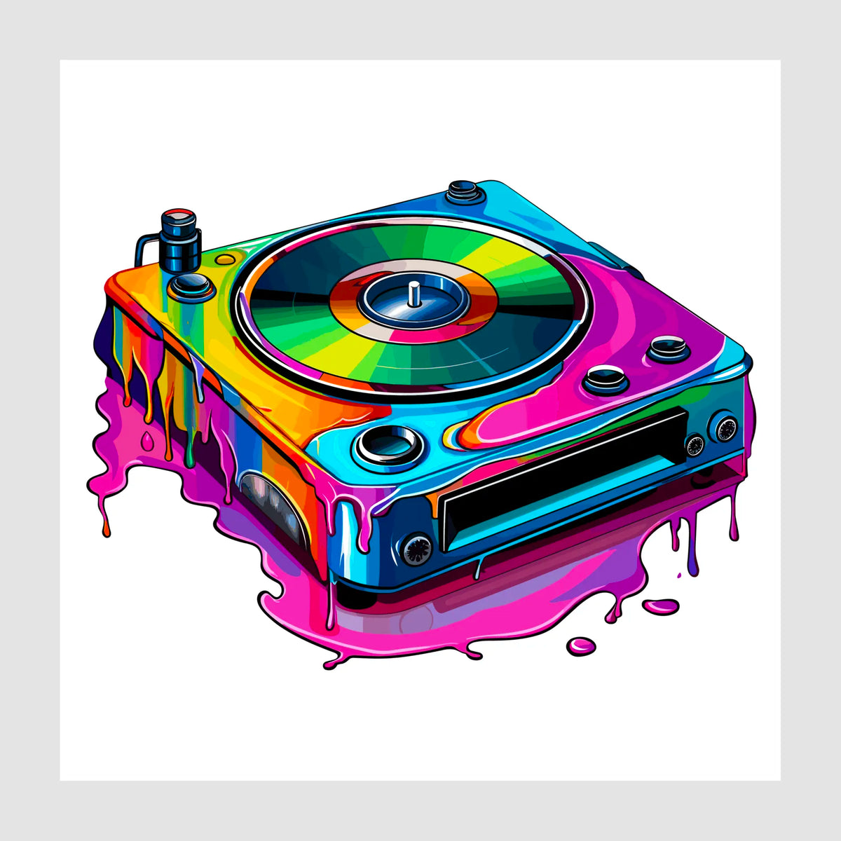 Funky Turn-Table Paint Splashes Art Print – Jazz It Up Interiors