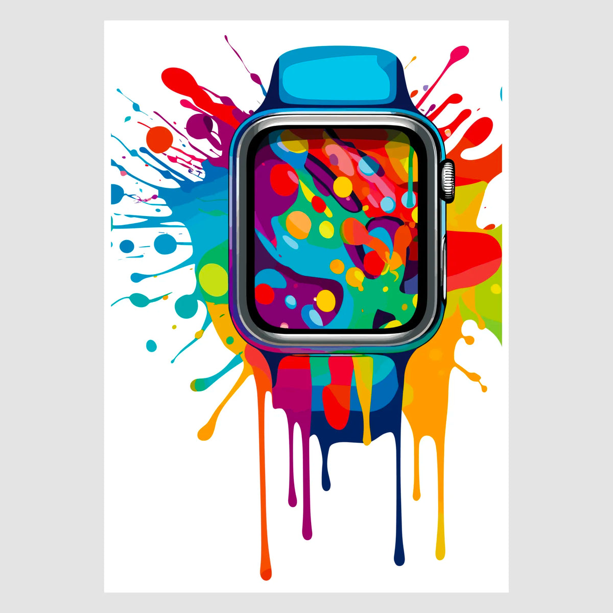 Funky Paint Splash Modern Smart Watch Artwork – Jazz It Up Interiors