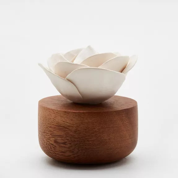 Handmade Acacia Wood & Porcelain White Rose Oil Diffuser – Jazz It Up ...